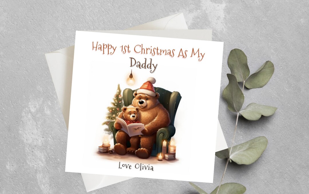 Personalised Daddy 1st Christmas Card, Daddy Christmas Card ...