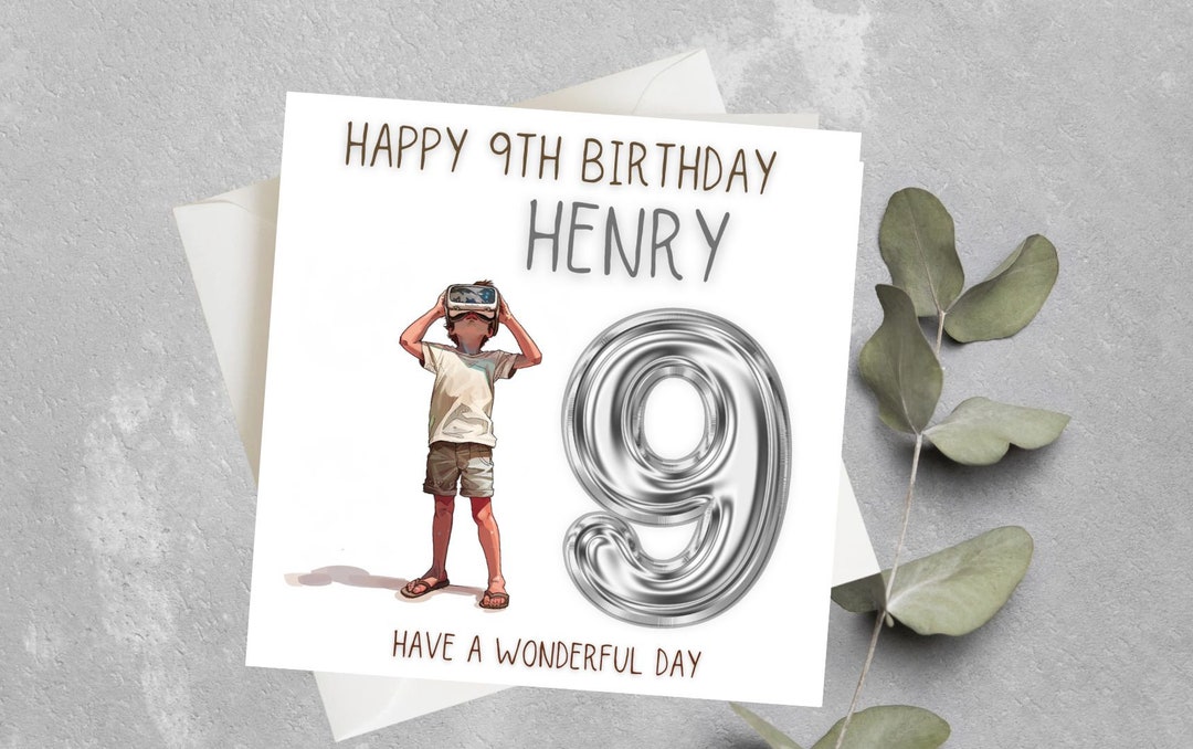 Personalised 9th Card for Boys, Birthday Card for 9th Birthday, Boys ...
