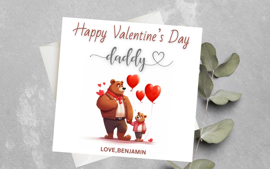 Personalised Daddy Valentine's Day Card, Happy Valentine's Day Daddy ...