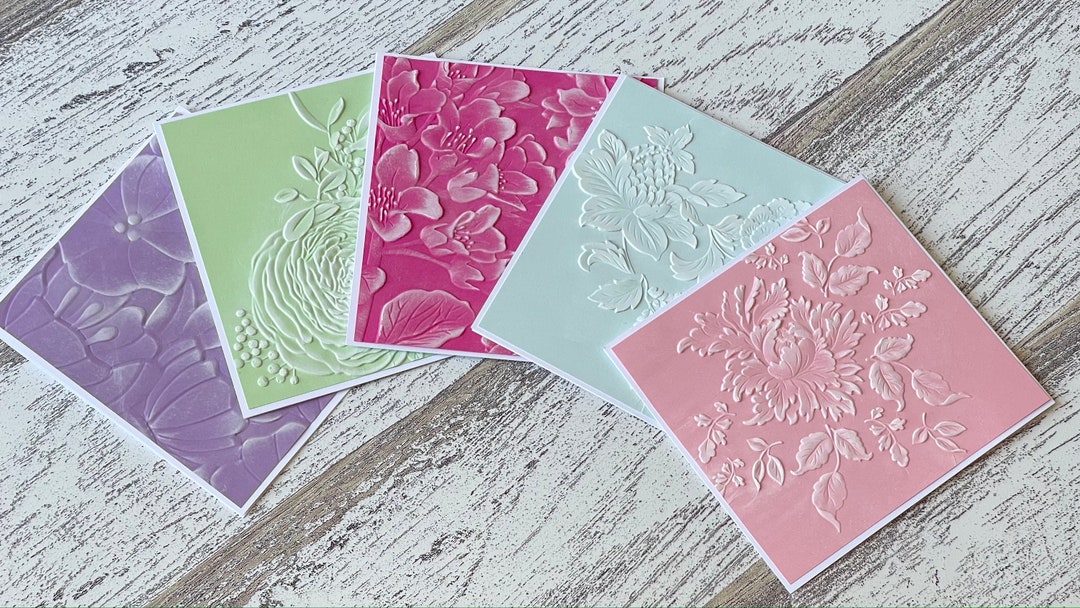 Embossed Note Card Blank 3D, Embossed Notecard All Occasions, Embossed ...