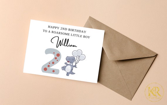 Happy 2nd Birthday Card for Son Happy Birthday for Little Boy - Etsy