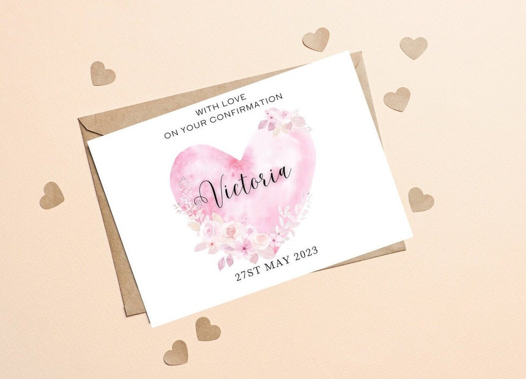 Personalised Girl Confirmation Card, Confirmation Card for Daughter ...