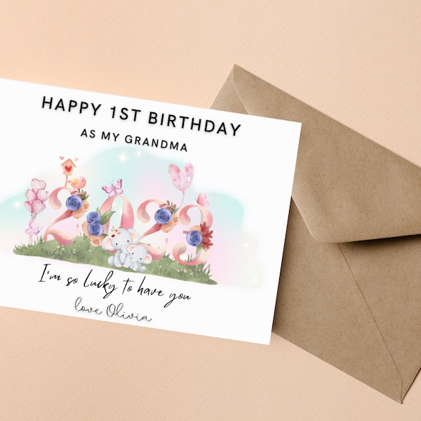 Granny 1st Birthday Card - Etsy