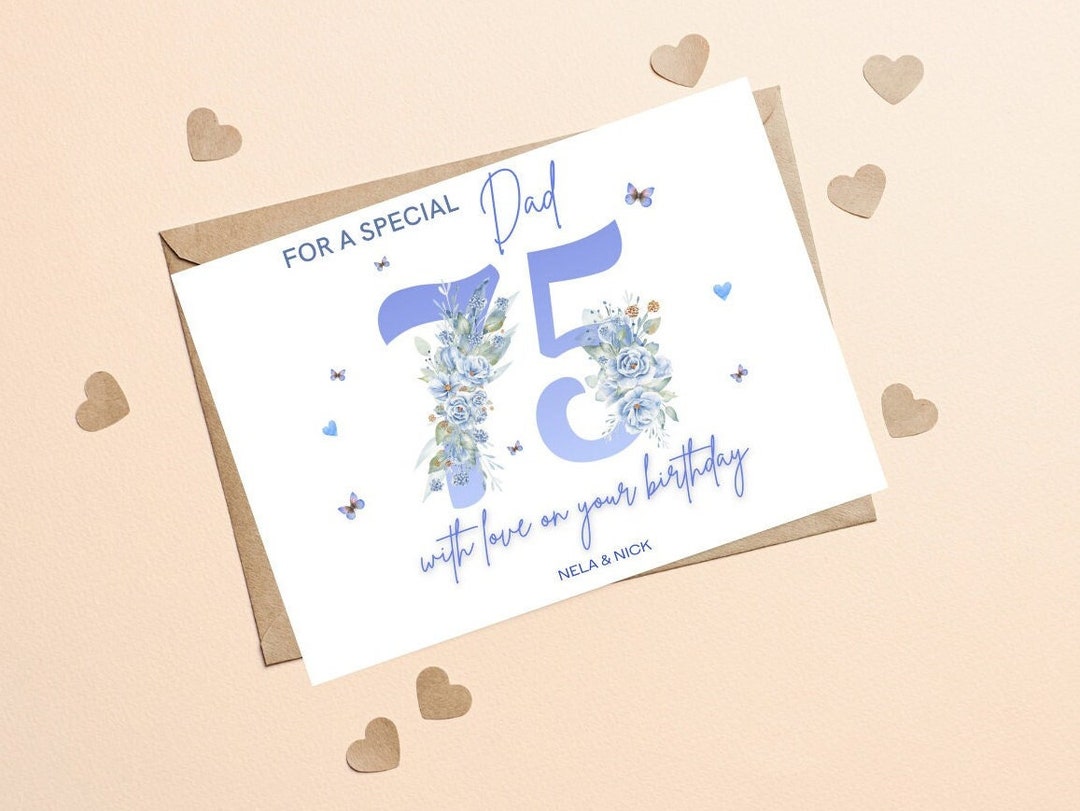 Happy 75th Birthday Card Dad, 75th Card Dad, 75th Birthday Grandpa ...