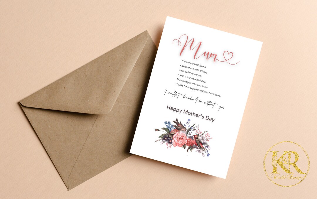 Special Mothers Day Card, Sentimental Card for Mum, I Wouldn't Be What ...