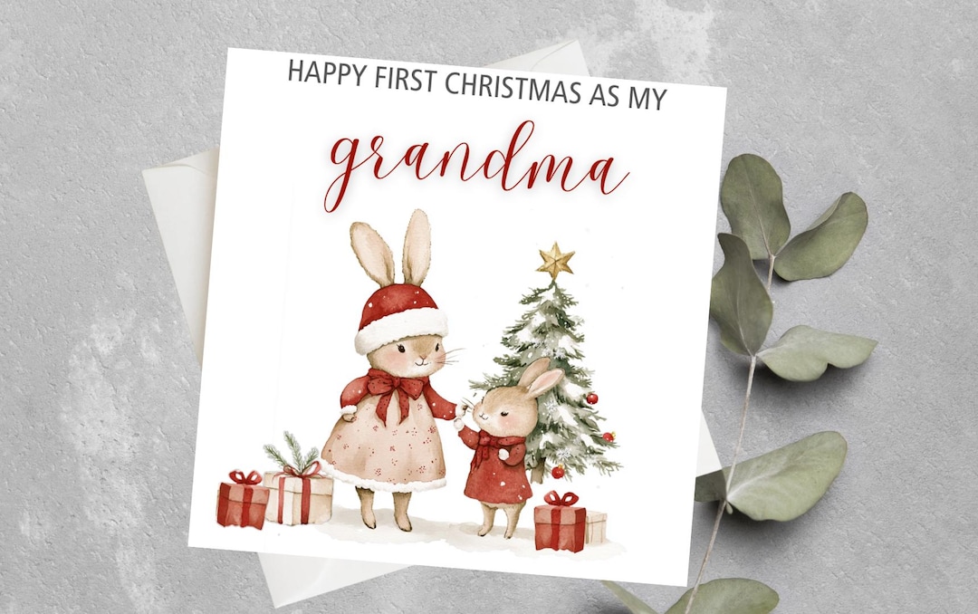 Personalised Grandma First Christmas Card, Granny, Grandma, Nonna ...
