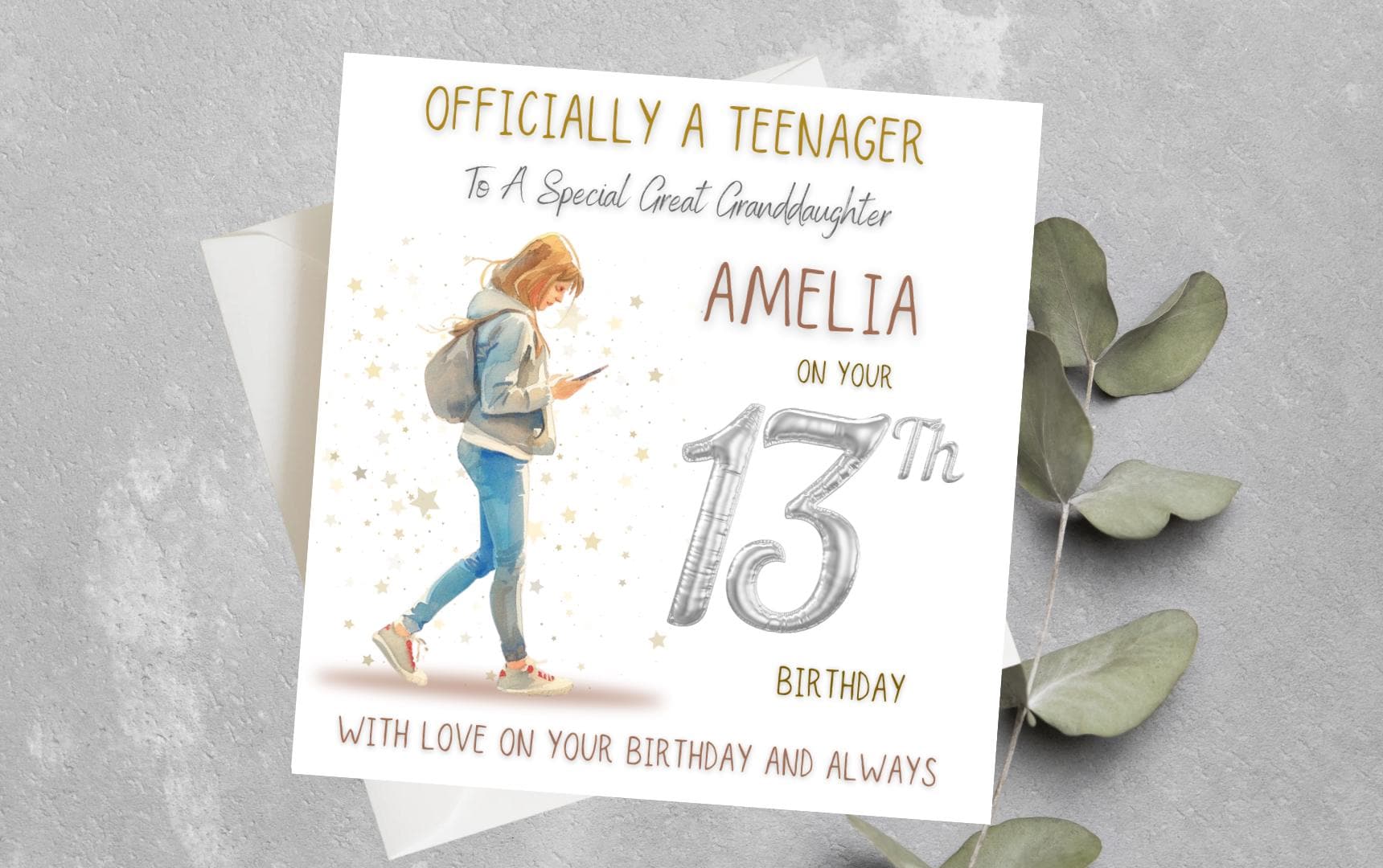 Personalised 13th Birthday Card for Granddaughter, Officially A ...