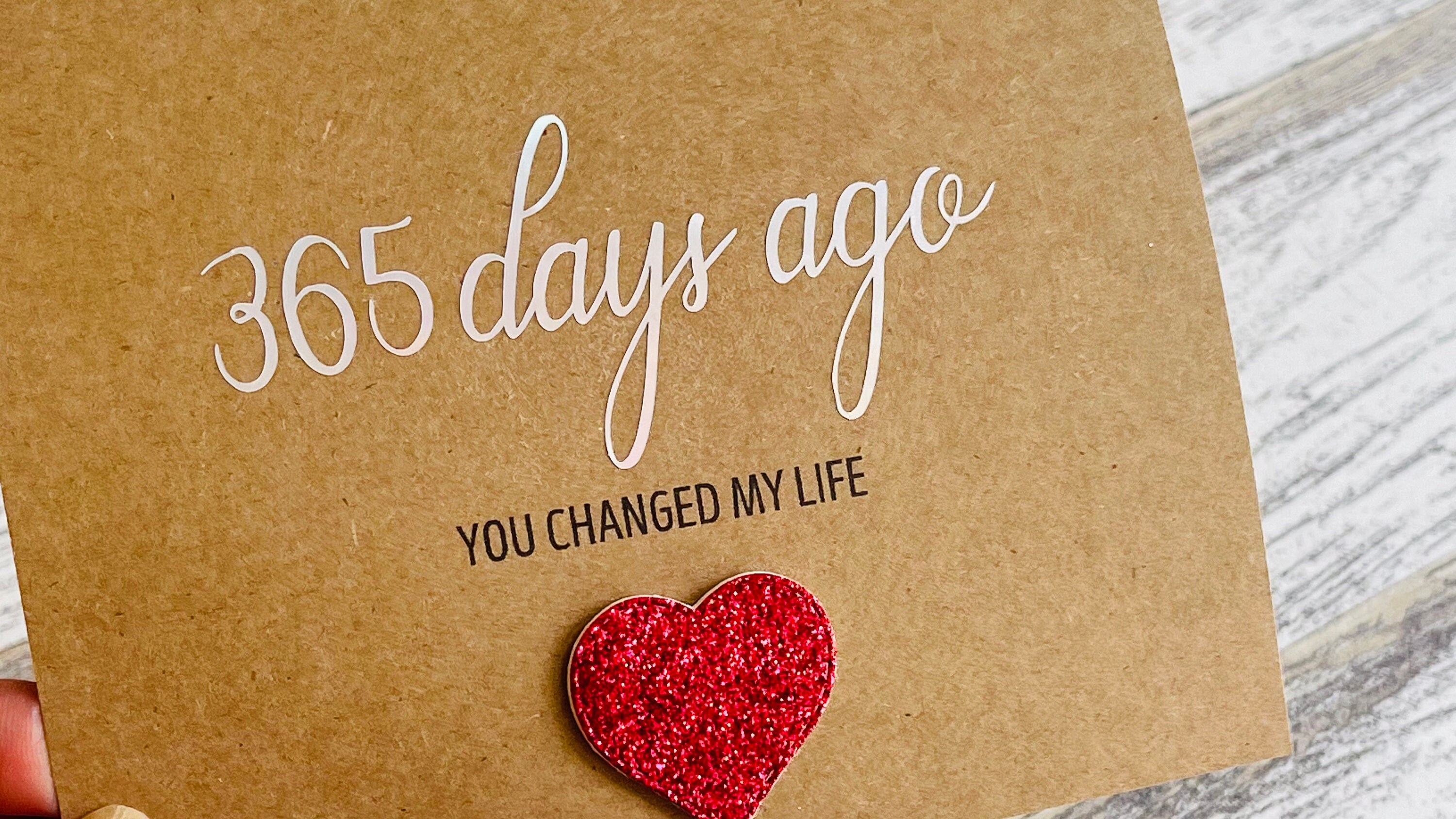 365 Days of Love Card, 365 Days Ago Notecard, Handmade Love Card, 1st ...