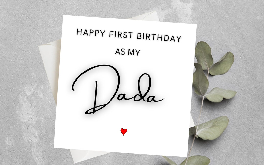 Happy 1st Birthday as My Dada, First Birthday as Dad Dada Card, First ...