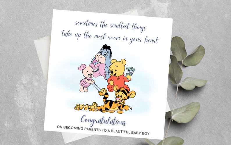 Personalised Winnie the Pooh Baby Shower Card, Sentimental Winnie the ...