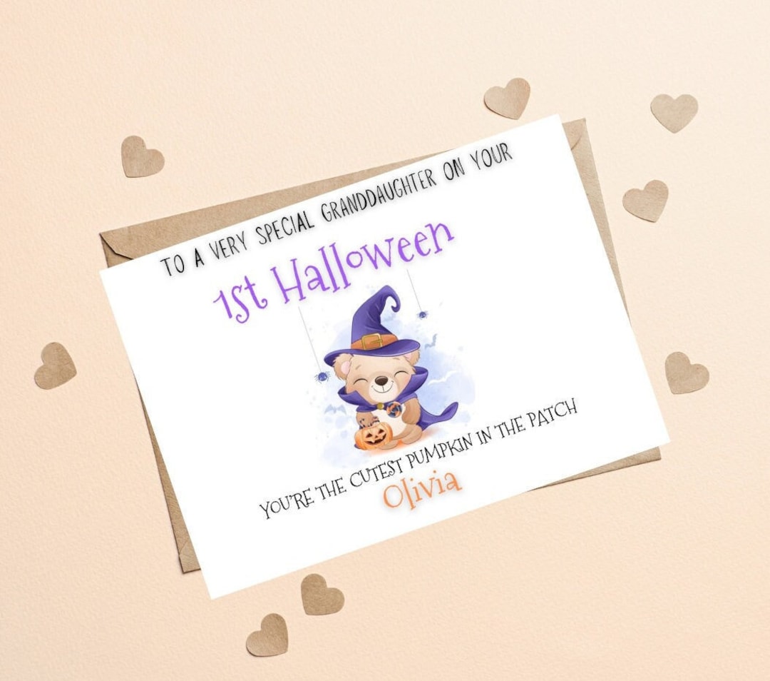 Personalised 1st Halloween Card, Personalised First Halloween for ...