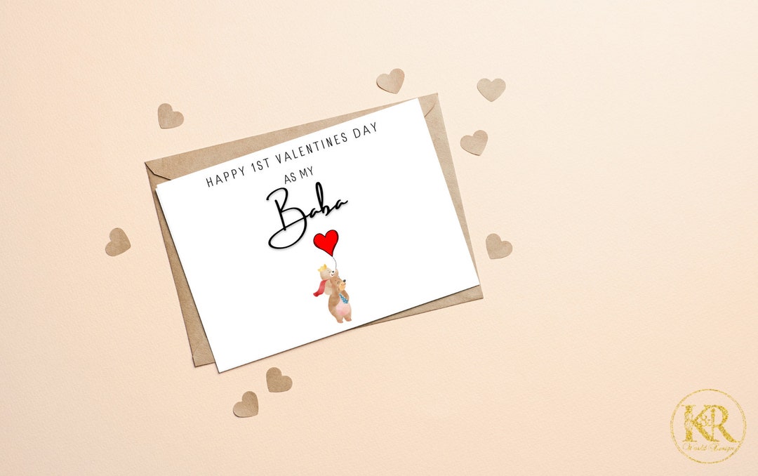 Baba Valentines Day Card for Him, Personalised Baba Card From Baby ...