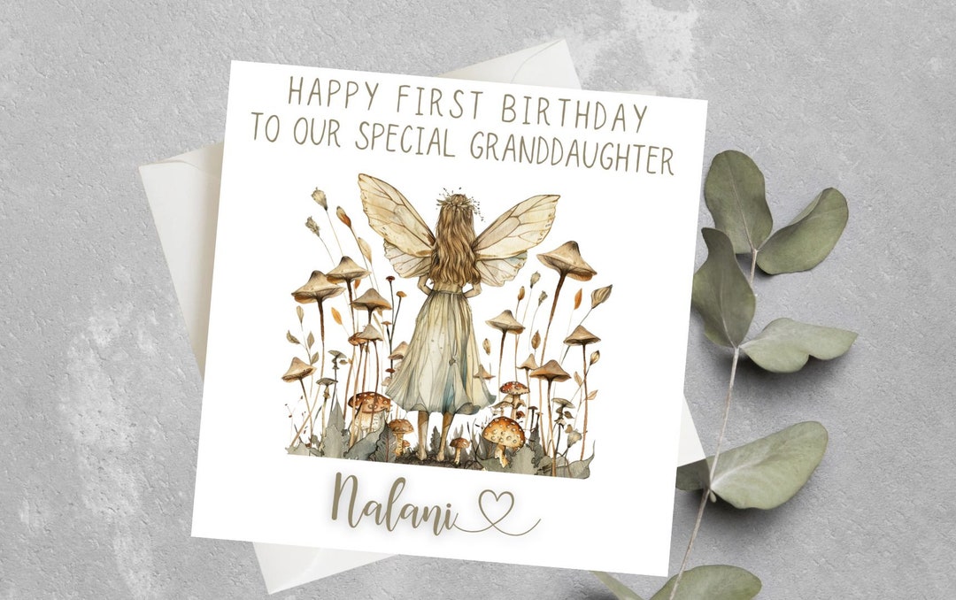 Personalised Fairy Birthday Card for Girls, Fairy First Birthday Card ...