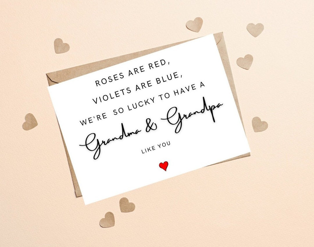 Grandma, Grandpa Valentines Card, Personalised Grandparents Valentine's ...