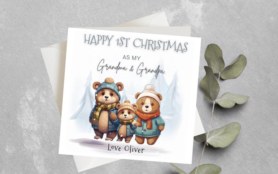 Personalised 1st Christmas Card for Grandma ,grandpa, Nonna, Papa ...