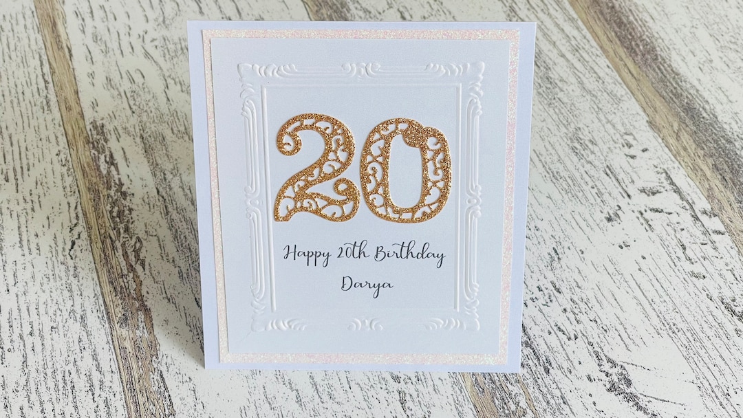 Personalized 20th Birthday Card for Girl, Daughter, 20th Birthday Card ...