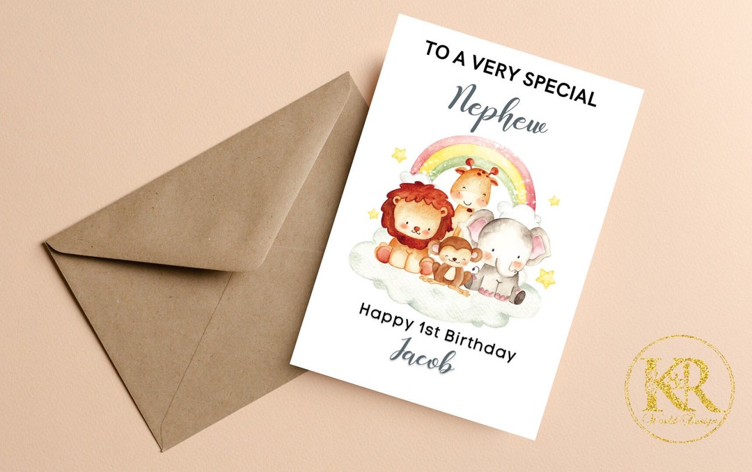Nephew First Birthday Card, to A Very Special Nephew Happy 1st Birthday ...
