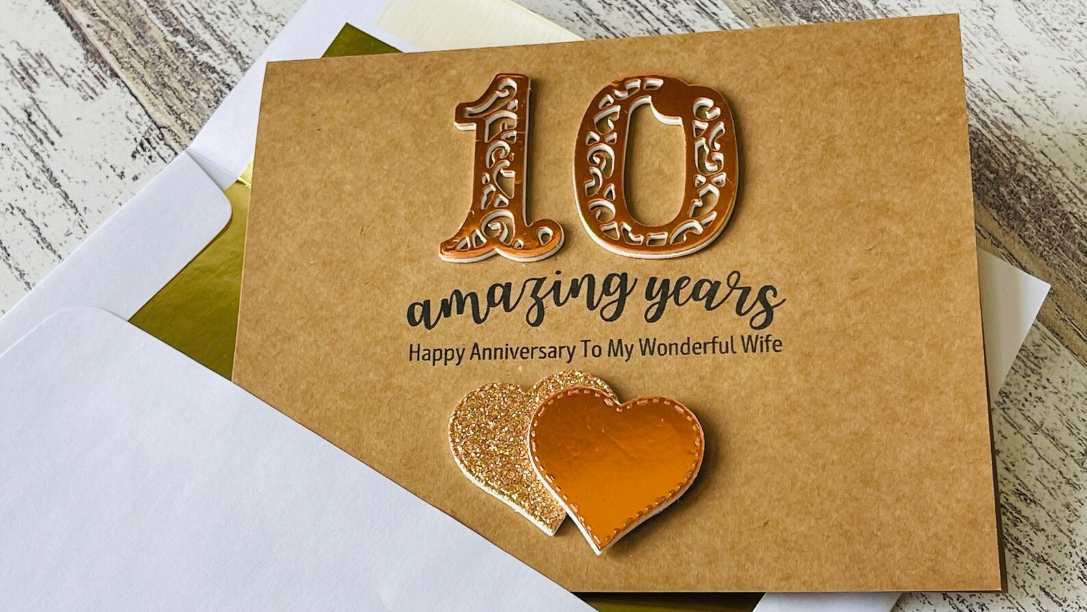 10 Ten Tin Year Anniversary Card 10 Years Anniversary Card - Etsy