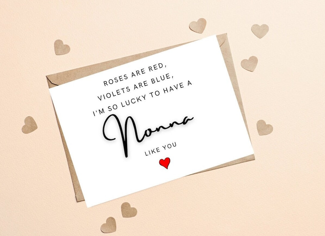 Nonna Valentines Day Card, Personalised Valentine Card for Nonna, Nonna ...