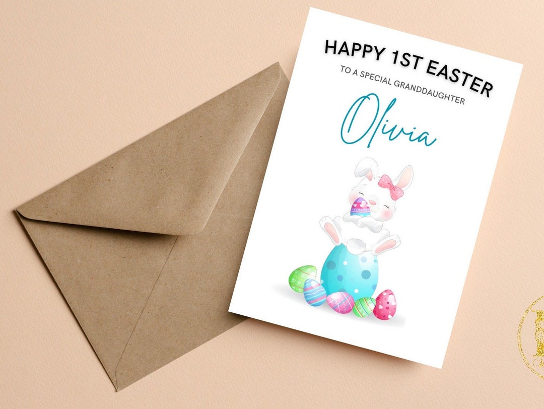 Personalised Girl's First Easter Card, Grandddaughter 1st Easter, Baby ...