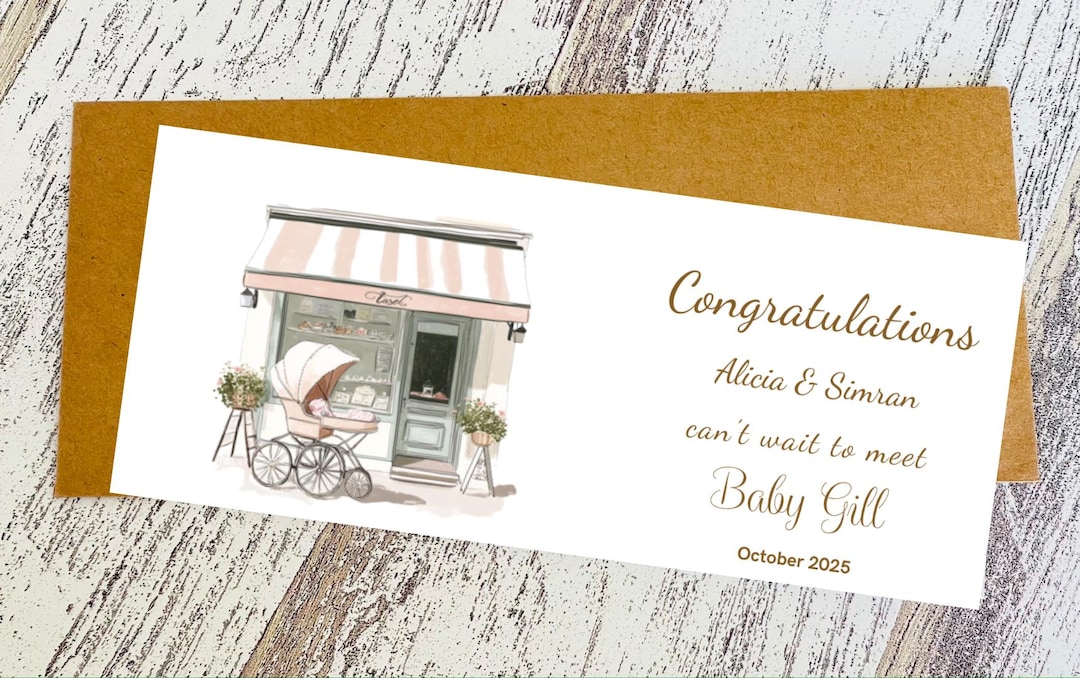 Personalised Baby Shower Cash Holder Card, Money Wallet Card for Baby ...