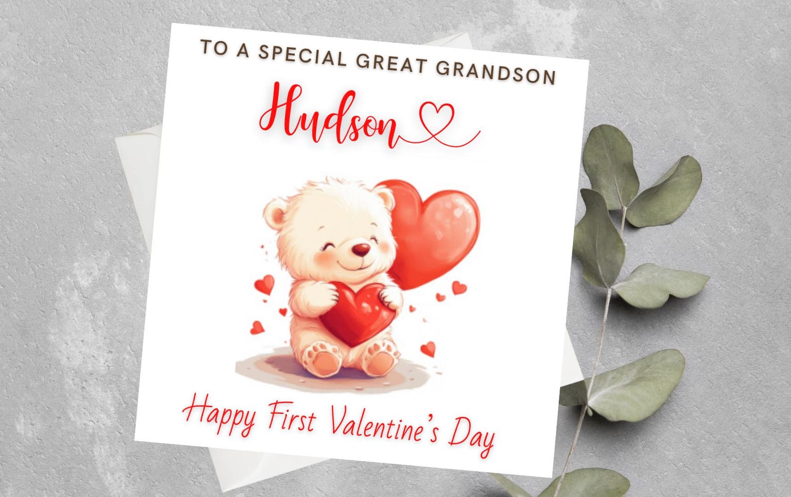 Personalised Grandson, Great Grandson 1st Valentine's Day Card ...