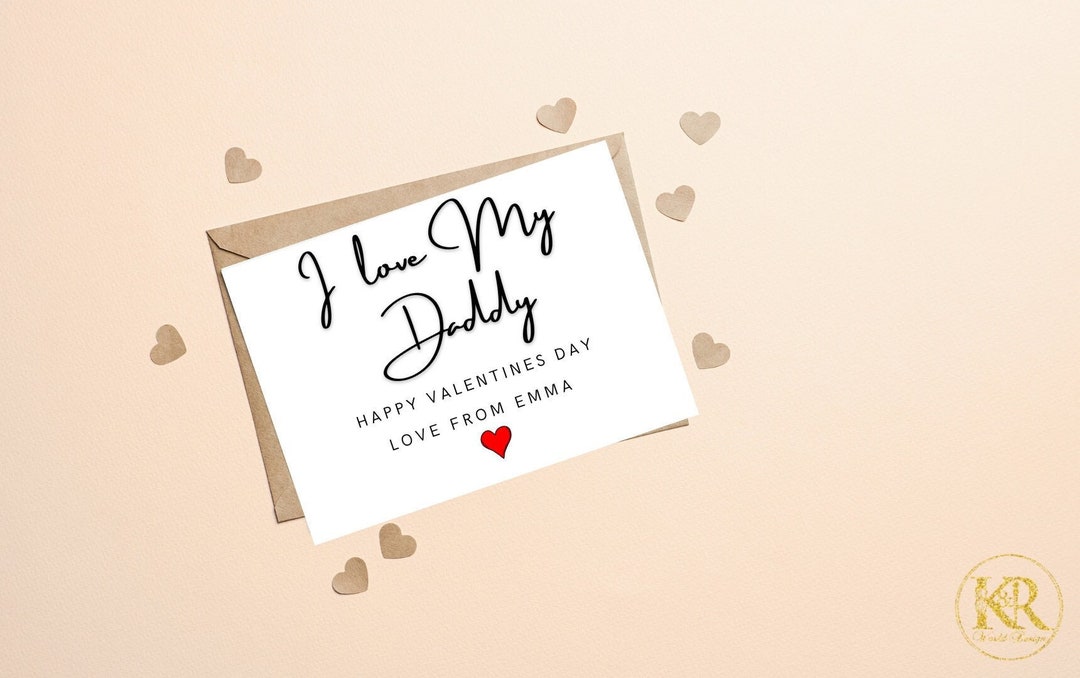 Daddy Valentines Day Card for Him, Dad Valentine Card, Fathers ...