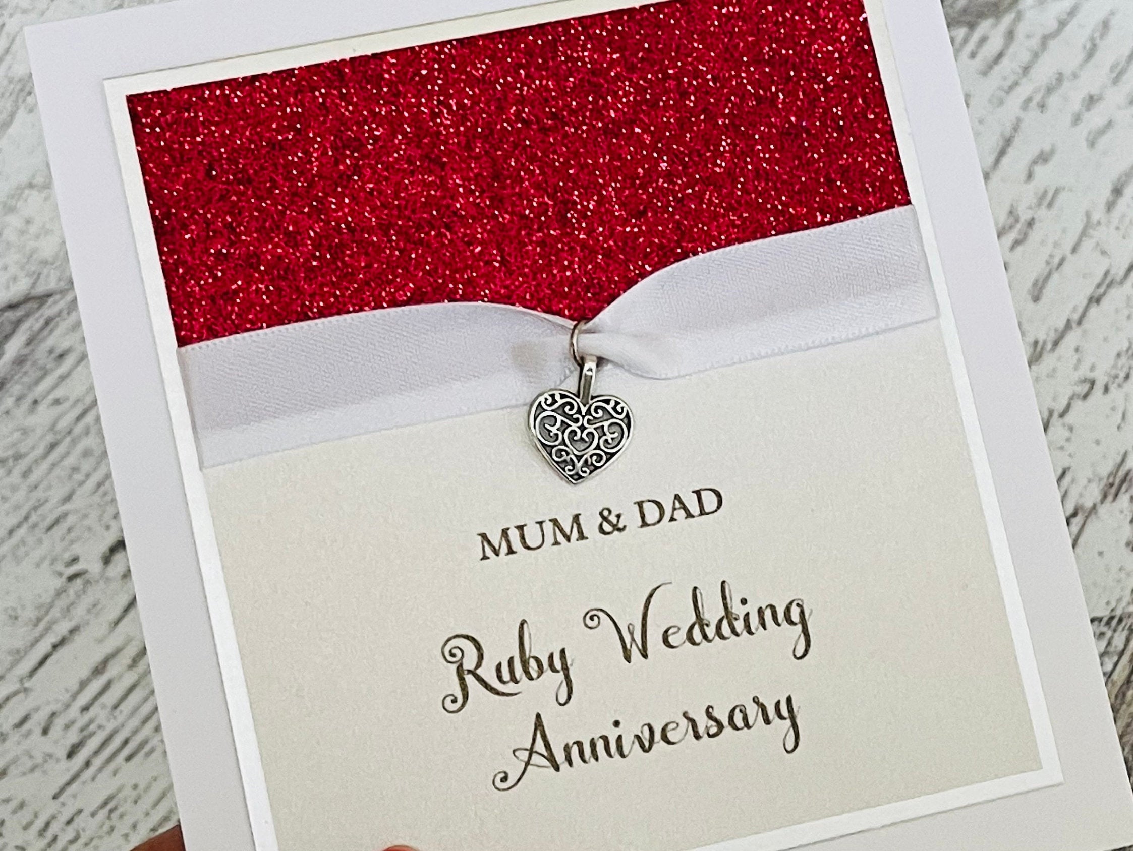 Ruby Wedding Anniversary Card Personalised Handmade Ruby - Etsy Canada