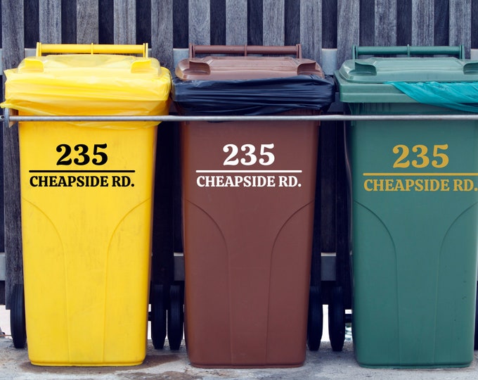 Personalized Recycle Bin Labels, Garbage Bin Stickers, Custom Vinyl ...