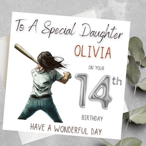 Personalised Softball Birthday Card for Daughter, Granddaughter, Niece ...