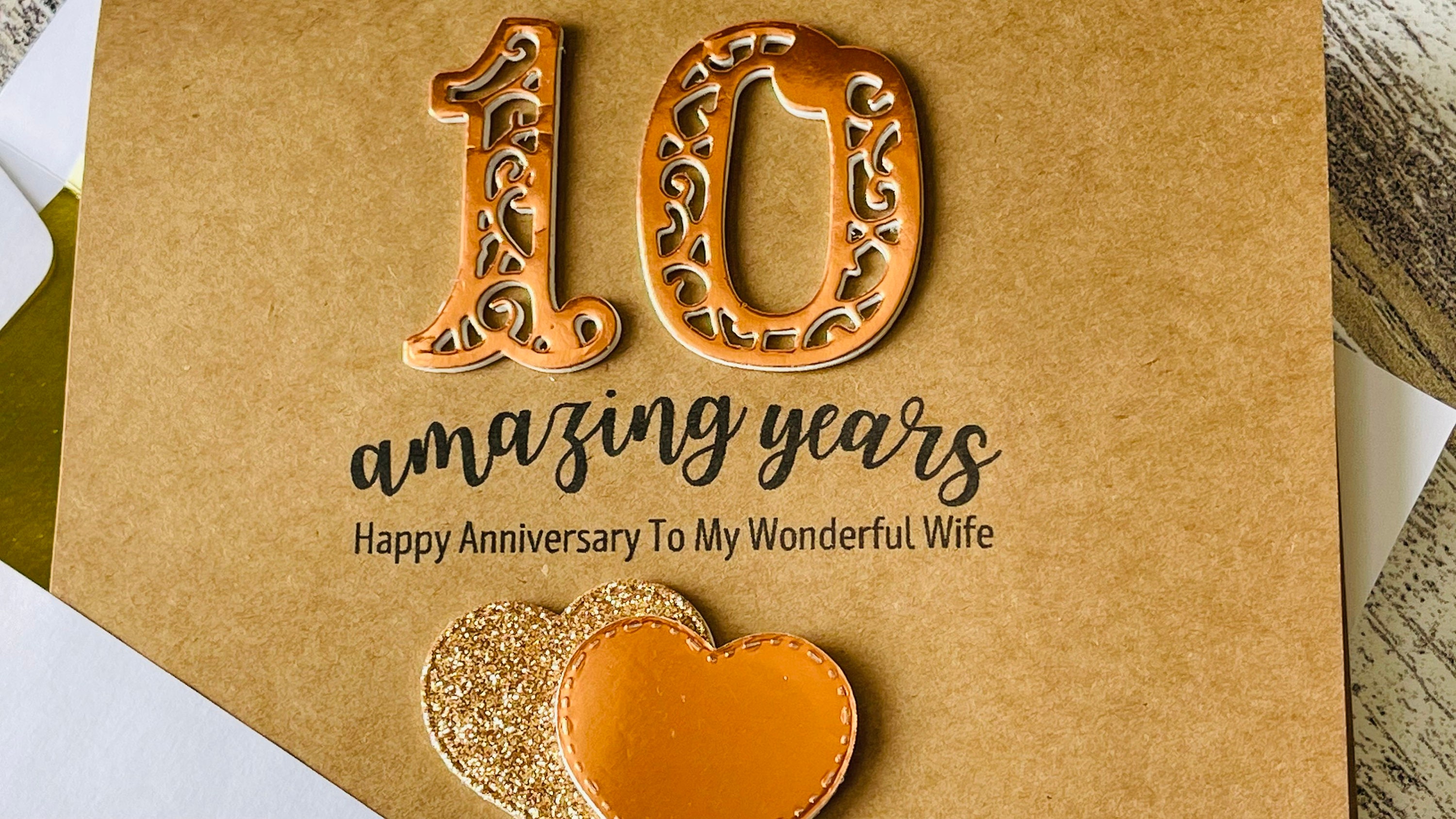 10 Ten Tin Year Anniversary Card 10 Years Anniversary Card - Etsy