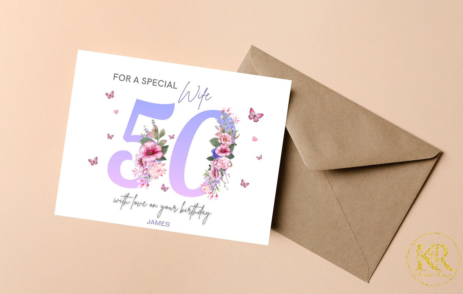 Happy 50th Birthday Card Wife 50th Card Wife 50th Birthday - Etsy