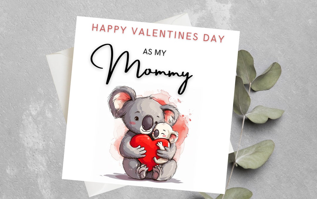 Mommy Valentines Day Card for Her, Personalised Mommy Card From Baby ...
