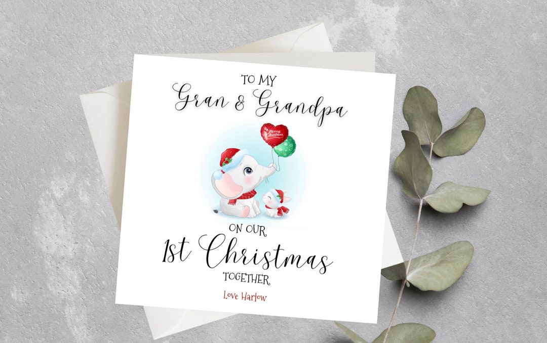 Personalised Grandma and Grandpa First Christmas Card, Nonna & Papa ...