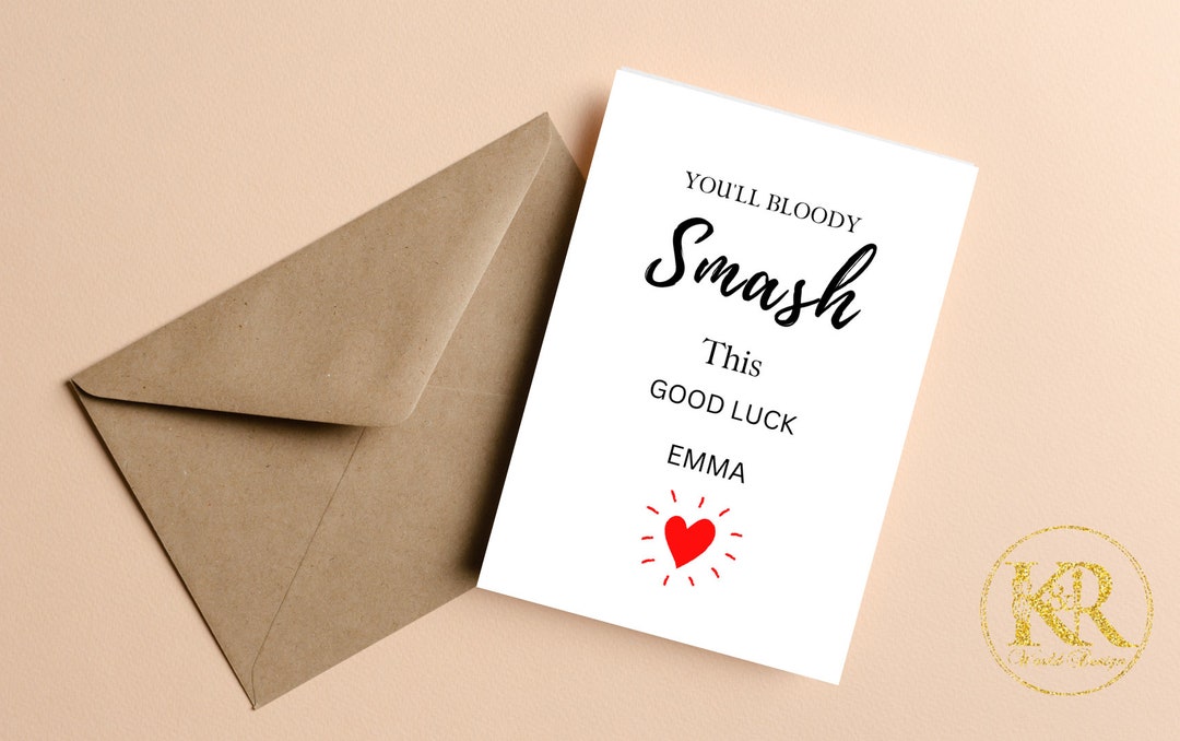 Good Luck Card, You Can Do It Card, New Job Good Luck Card, Well Done ...