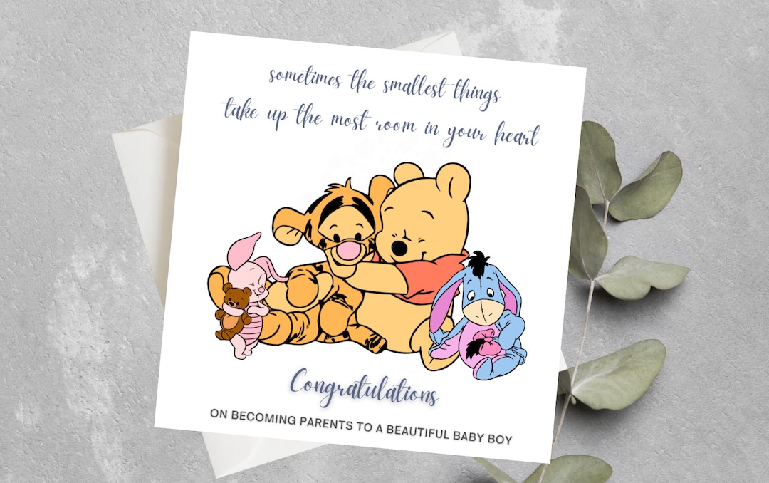 Personalised Winnie the Pooh Baby Shower Card, Sentimental Winnie the Pooh Card, Welcoming A New ...