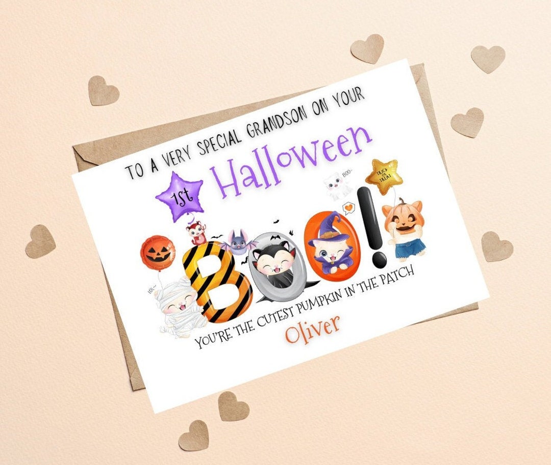 Personalised 1st Halloween Card, Personalised First Halloween for ...