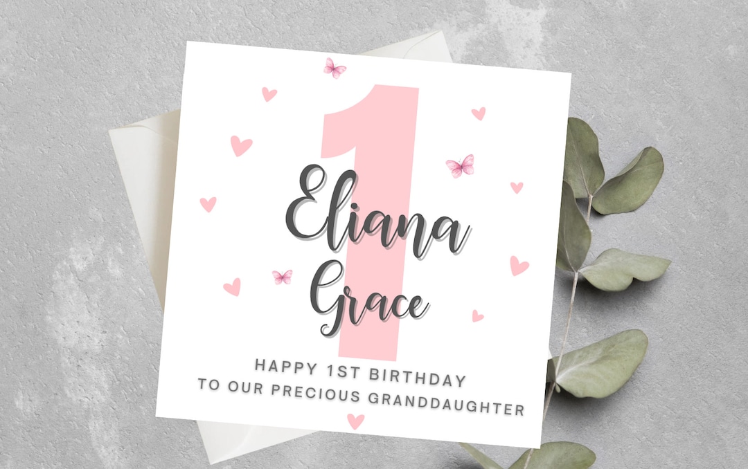 Personalised Granddaughter 1st Birthday Card, to A Special ...
