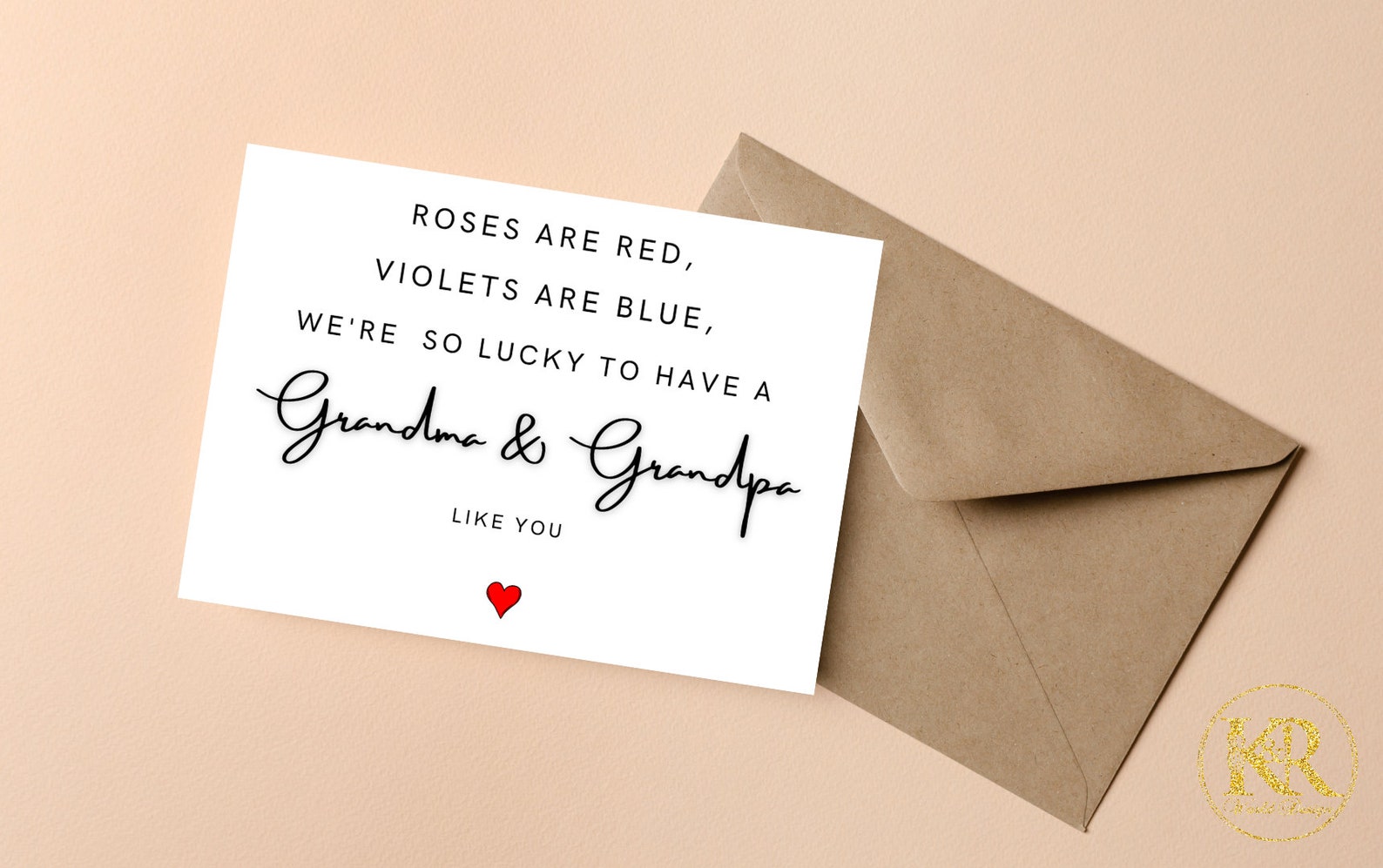 Grandma, Grandpa Valentines Card, Personalised Grandparents Valentine's ...