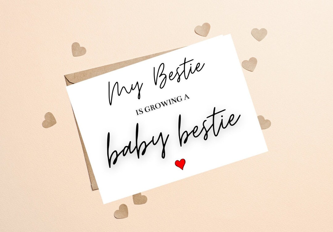 My Bestie is Growing A Baby Bestie Card, Pregnancy Card for Mummy to Be ...