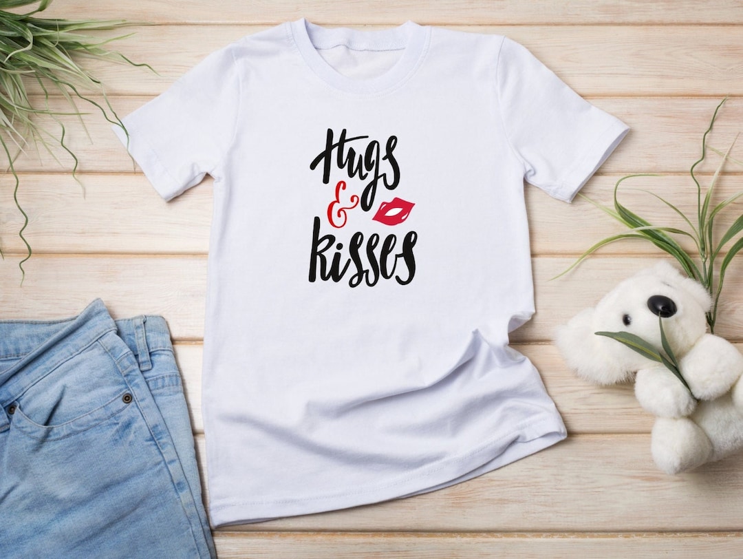 Abrazos Y Besos Camiseta Camiseta De San Valentín Camisa De Abrazos Y