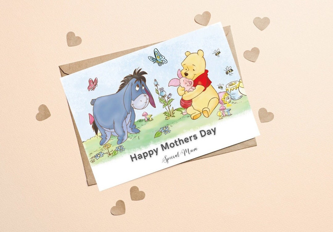Winnie the Pooh Classic Sentiment Mothers Day Card, Winnie the Pooh ...