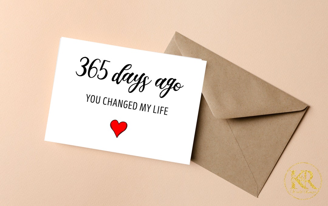 1st Wedding Anniversary Card for Couple, 365 Days Ago Card for Couple Anniversary, You Have ...