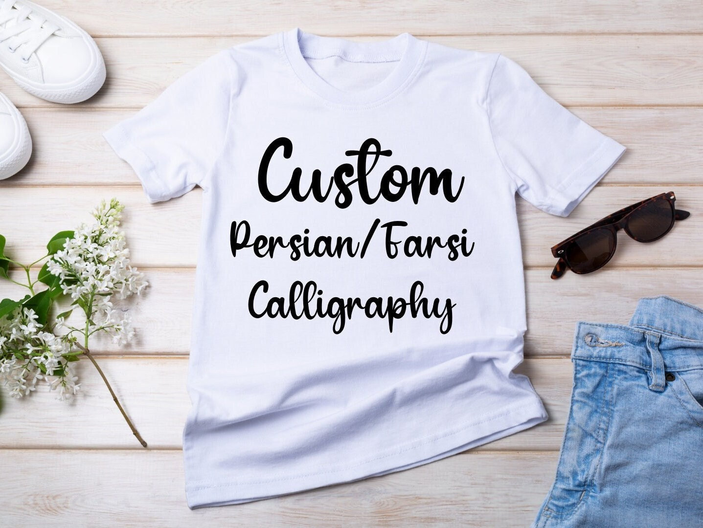 Custom Persian Calligraphy Shirt Design Your Own Calligraphy | Etsy