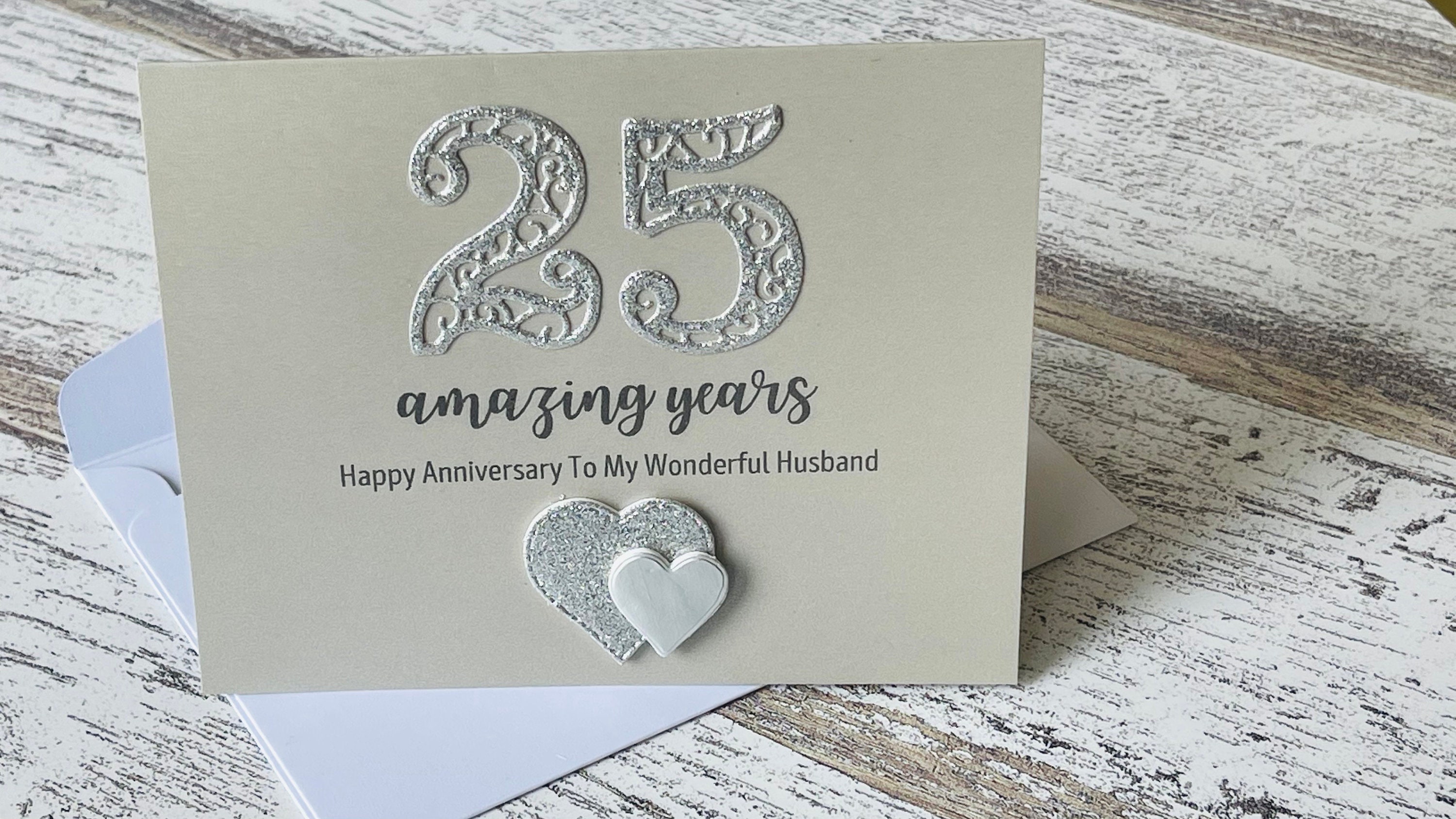 Silver Wedding Anniversary Card Silver Anniversary Card for - Etsy Canada