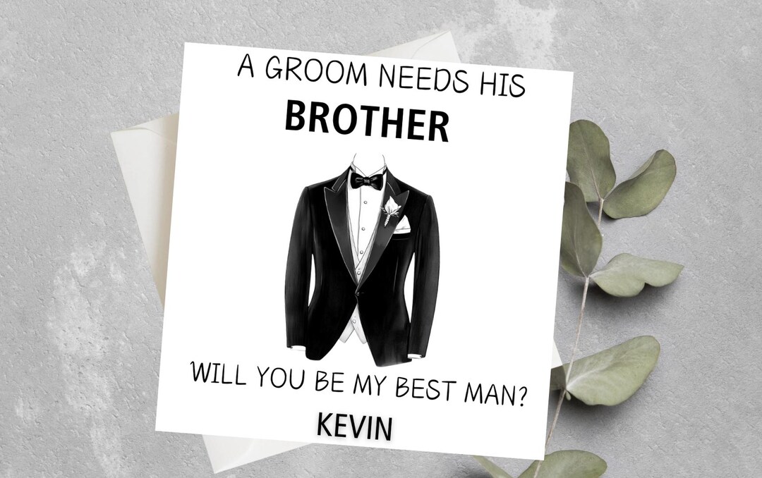 Will You Be My Best Man Card for Brother, Best Friend, Best Man ...