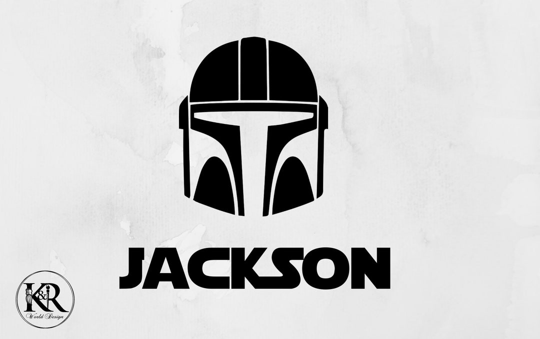 The Mandalorian Helmet With Name Decal Mando's Helmet Vinyl Decal - Etsy