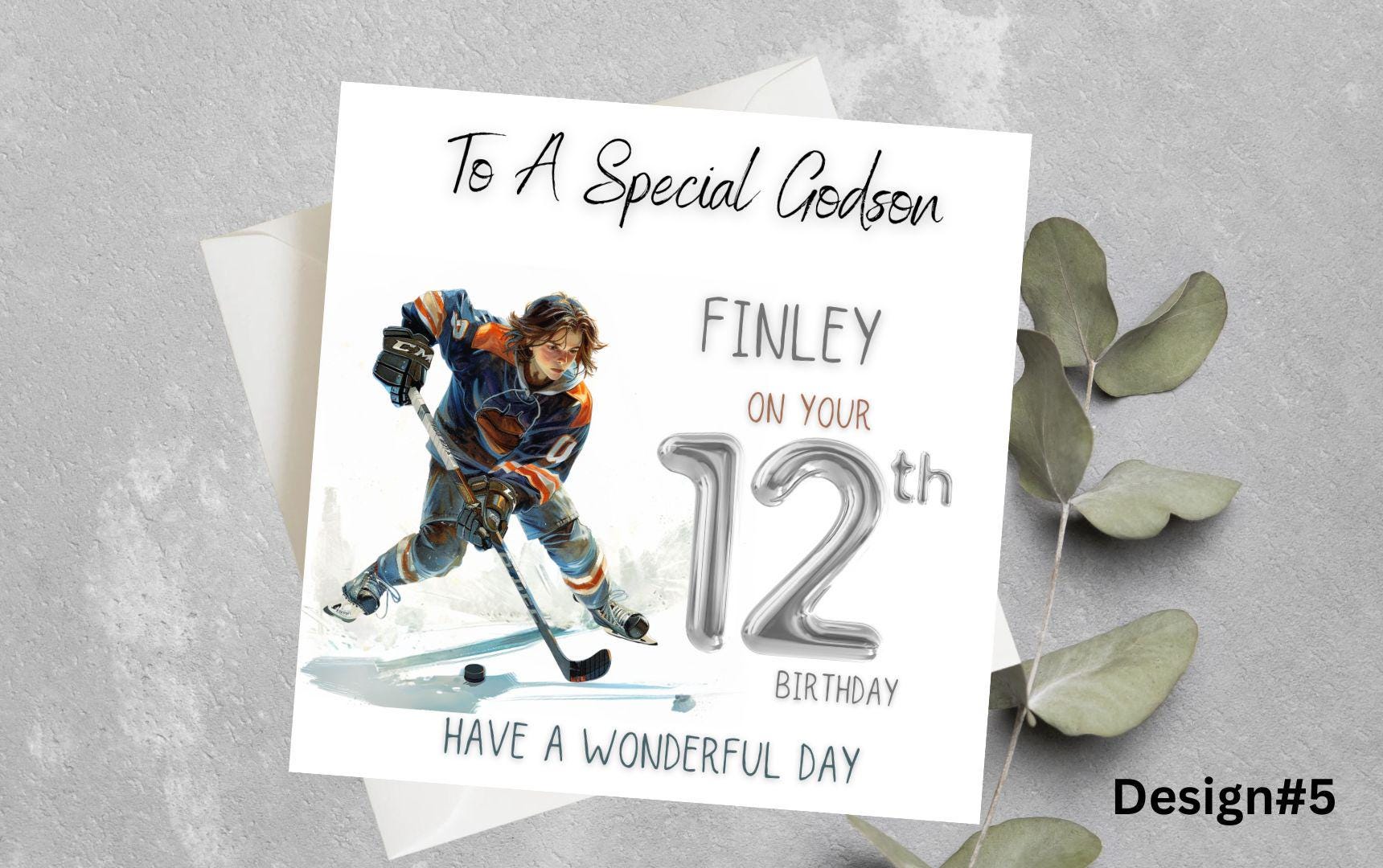 Personalised Hockey Birthday Card For Grandson Son Nephew Cousin