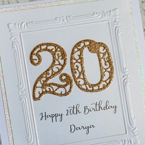 Personalized 20th Birthday Card for Girl, Daughter, 20th Birthday Card ...