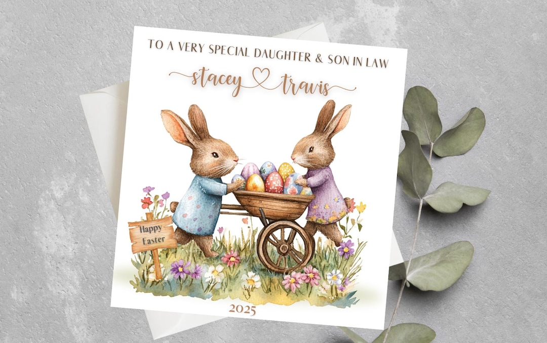 Personalised Couple First Easter, Daughter, Son Easter Card, Couple ...
